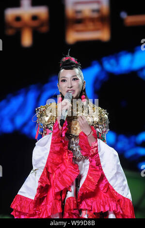 Chinese folk singer Sa Dingding performs at the opening evening of the ...
