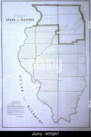 Diagram of the state of Illinois Stock Photo - Alamy