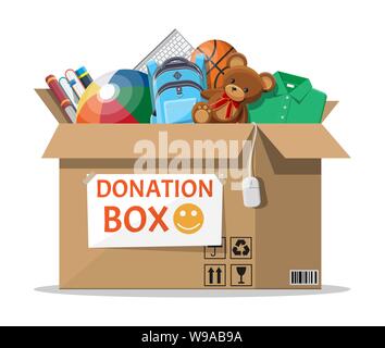 Toys in cardboard box illustration Stock Vector Image & Art - Alamy