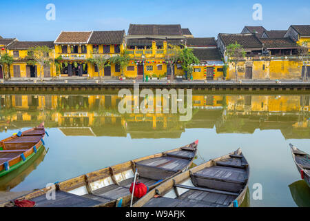 Old houses in Hoi An ancient town at dusk , Hoi An is one of the most ...