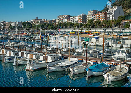 FISHING BOATS MARINA PORT OF BLANES COSTA BRAVA GERONA CATALONIA SPAIN ...
