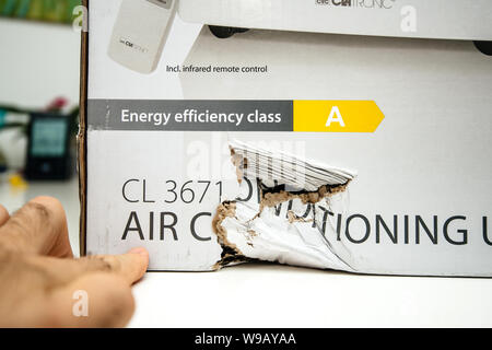 Thermostat unit showing the temperature in the display unit Stock Photo ...