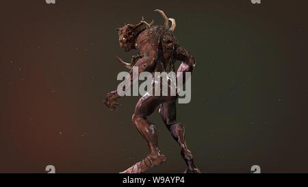 Nuclear post-apocalypse predator mutant soldier 3d render Stock Photo ...
