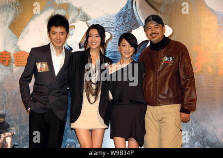 (From left) Chinese actor Ren Quan, Chinese singer and actress Chen Rui ...