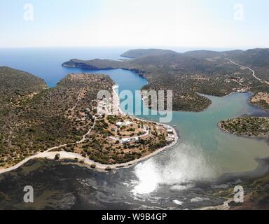 Aerial view of Gerakas' Port at Lakonia region in Greece Stock Photo ...