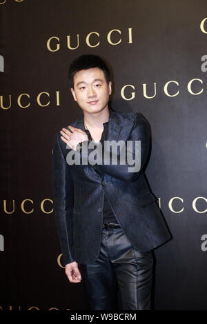 Chinese actor Tong Dawei poses during a cast press conference for his ...
