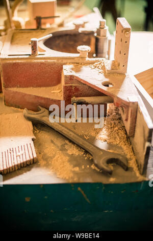 Working progress at carpenter workshop Stock Photo - Alamy