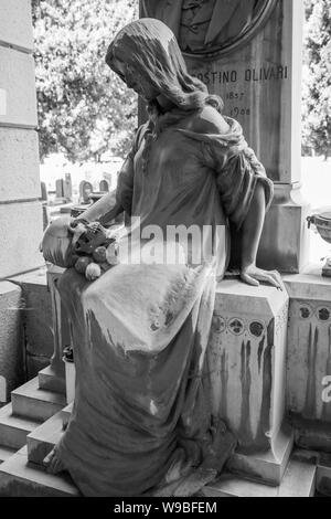 Statues at the Monumental Cemetery of Staglieno, Genua, Italy Stock ...