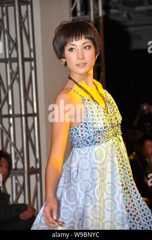 Japanese model LIZA parades during a fashion show of the Kobe ...