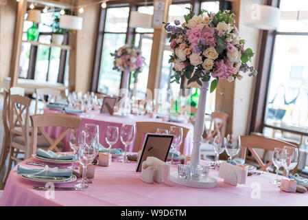 Luxury wedding table decoration. Special event table set up. Fresh ...