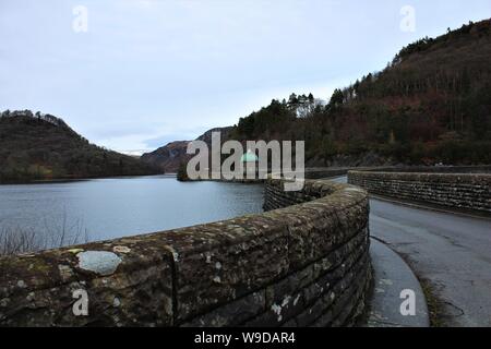 Garreg Ddu Dam,and Reservoir,with The Foel Tower,where drinking water ...