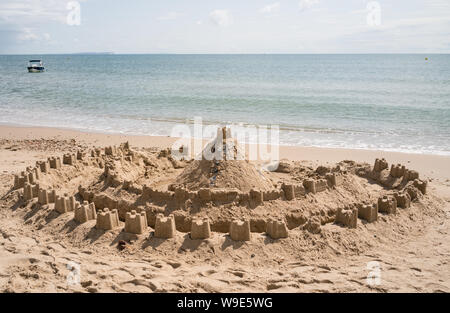 Big sandcastle on the beach at Sandbanks Stock Photo - Alamy