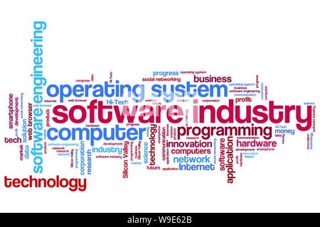 Software industry issues and concepts word cloud illustration. Word ...
