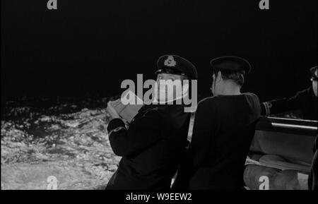 London. UK. Kenneth More as Charles Lightoller (Titanic officer) in a ...