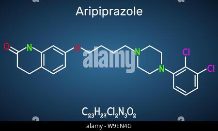 Aripiprazole, neurotransmitter, atypical antipsychotic drug molecule ...