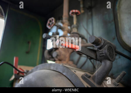 Control panel of narrow gauge steam locomotive Stock Photo - Alamy