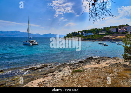 Beach on the area of Sutivan . Brac Island. Croatia Stock Photo - Alamy