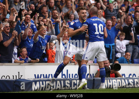 Luke Garbutt of Ipswich Town celebrates after scoring the opening goal ...