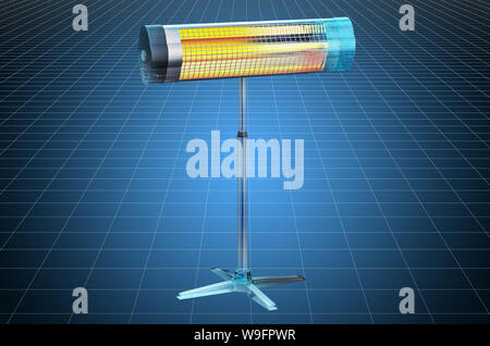 Visualization 3d cad model of heat gun, blueprint. 3D rendering Stock ...