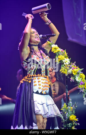 Mexican singer Lila Downs performing live Stock Photo - Alamy