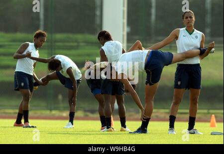 Training session of the Brazilian Women's National Football Team as ...