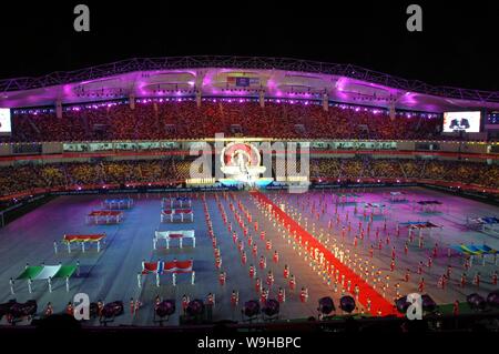 A view of opening ceremony for the FIFA World Cup Group G soccer match ...