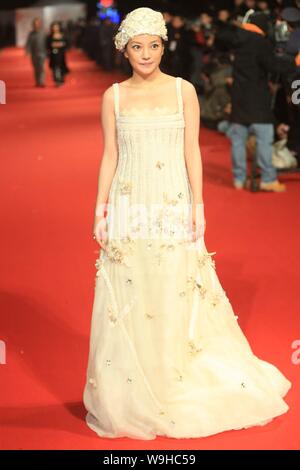 Chinese actress Vicki Zhao poses on the red carpet at the 50th Golden ...