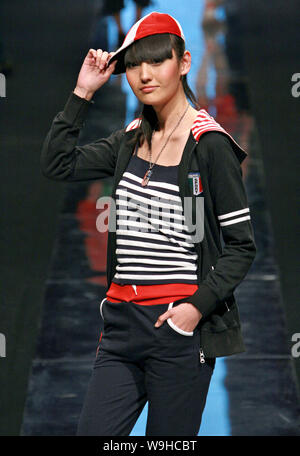 A model on the catwalk displays a creation from the Biba Spring-Summer ...