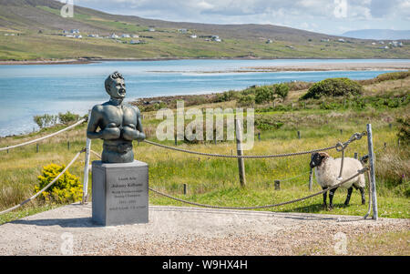 Johnny Kilbane Statue, Achill, County Mayo, Ireland Stock Photo - Alamy