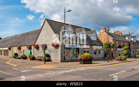Shops in the High Street in Alness, Ross and Cromarty, Scotland, UK ...