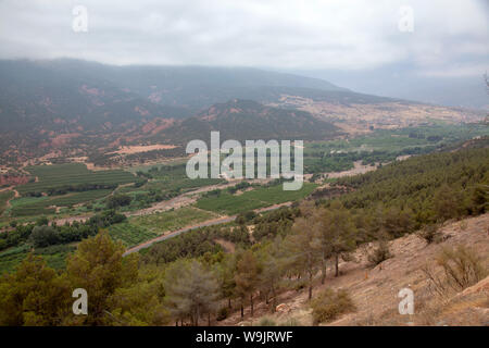 Asni Valley Morocco Rural landscape with traditional Berber mountain ...