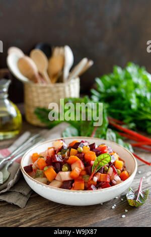 Mix of pickled vegetables on table happy fun food concept Stock Photo ...