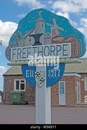 Freethorpe Villager Sign Norfolk Stock Photo - Alamy