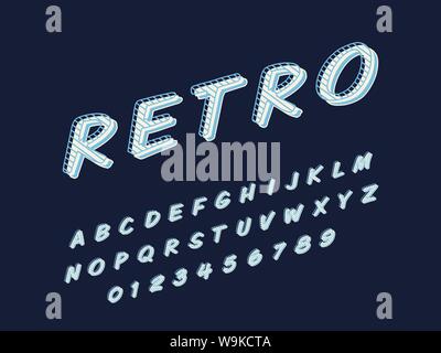 Retro font and alphabet. Stock vector illustration Stock Vector Image ...