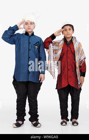 Two children representing Hindu Muslim unity Stock Photo - Alamy