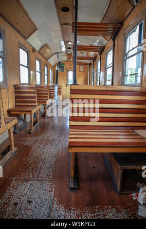 Inside an old third-class train carriage Stock Photo - Alamy