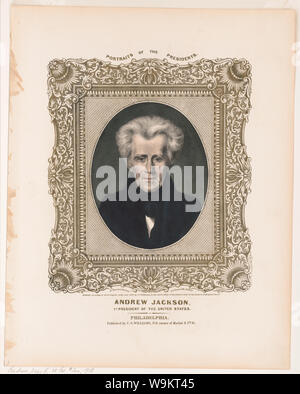 Lithograph of Andrew Jackson, the 7th President of the United States ...