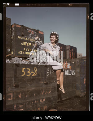 Annette del Sur publicizing salvage campaign in yard of Douglas ...