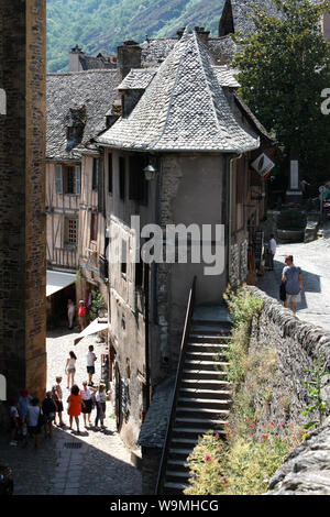 UNESCO village of Conques-en-Rouergue in Aveyron department, France ...