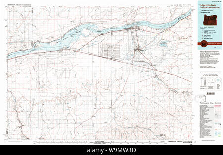 USGS Topo Map Oregon Hermiston 280190 1962 24000 Restoration Stock ...