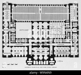 Basement floor plan, New York Public Library (fig. 146 Stock Photo - Alamy