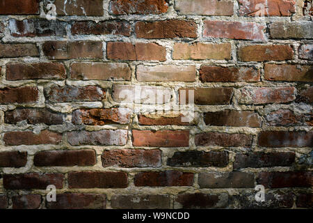 old red brick wall with fading painted sign Stock Photo - Alamy
