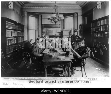 Bedford branch, reference room, public library, Brooklyn, NY Stock ...
