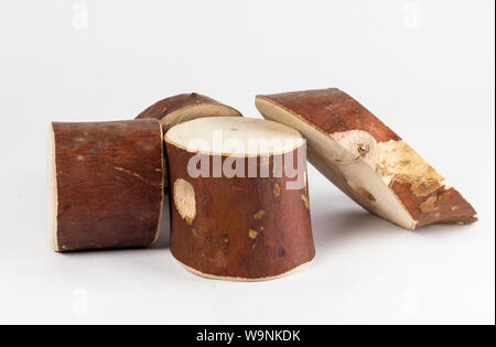 Small wooden tree stumps isolated Stock Photo - Alamy