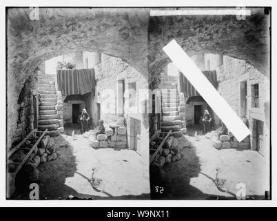 Courtyard of an old house. (In oldest Bethlehem). 1898, West Bank ...
