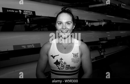 Lauren Rowles during the photocall at the Redgrave Pinsent Rowing Lake ...