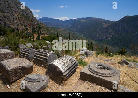 Sacred Way at Delphi in Greece Stock Photo - Alamy