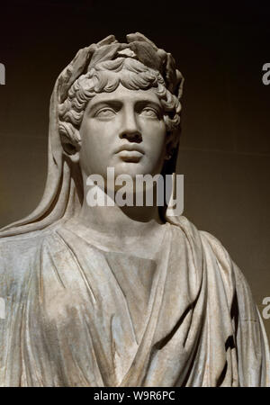 Statue of Antinous (111-130 AD). Bithynian Greek youth and favorite or ...