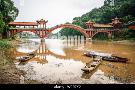 Leshan, Sichuan, Haoshang bridge Stock Photo - Alamy