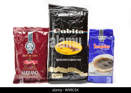 pack of different brands of coffee produced by Cuba Stock Photo Alamy